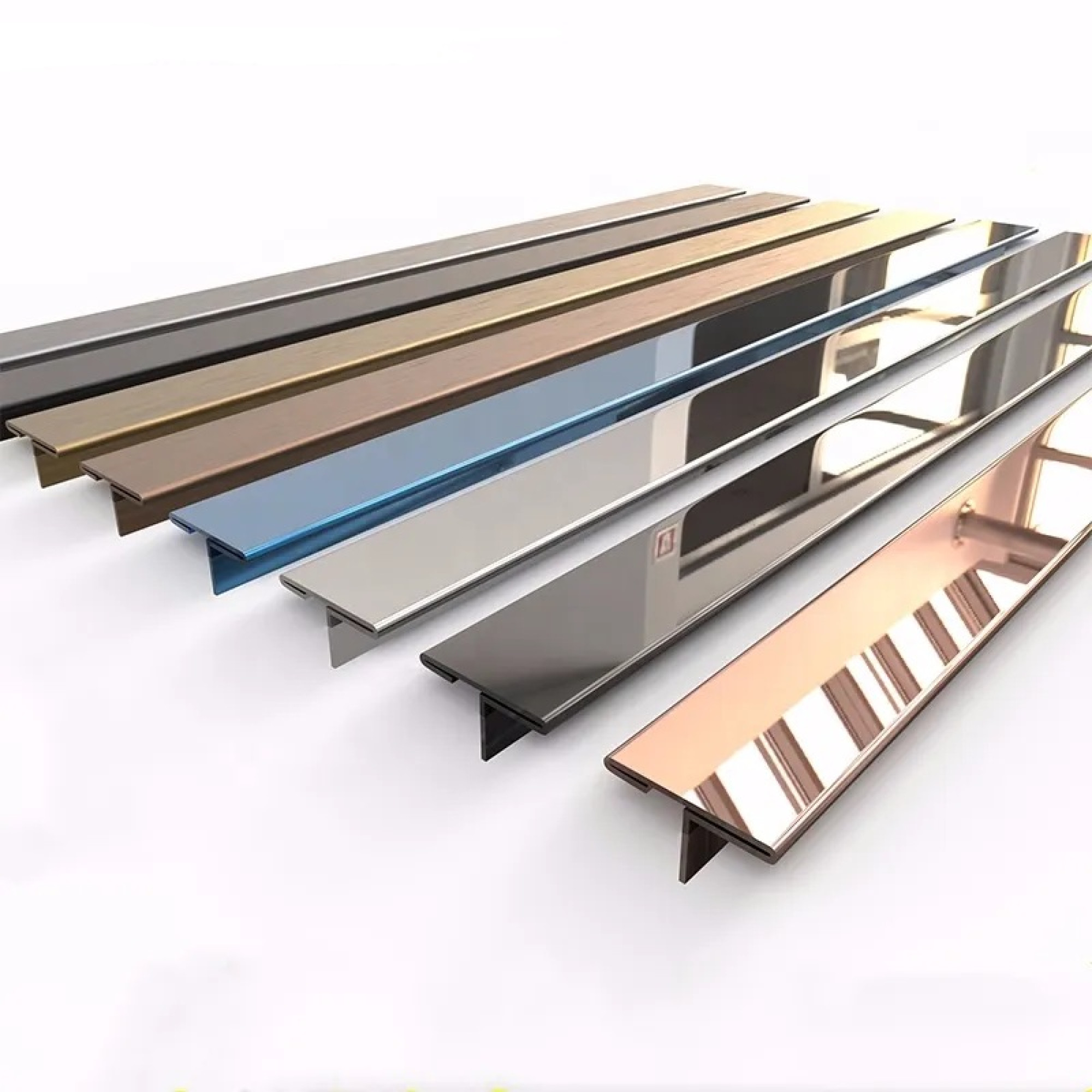 Nẹp T Inox Màu Vàng Hồng Gương NTP1 | Nẹp Inox | Nẹp Inox Trang Trí